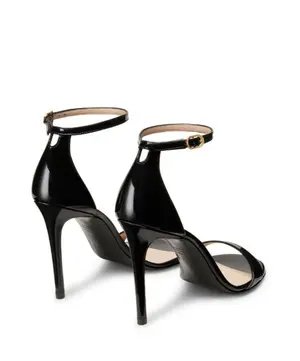 STUART WEITZMAN Round Toe High Heel Sandals - Black