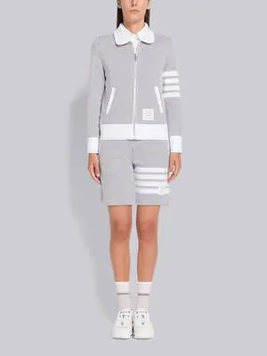 Thom Browne Seersucker Drawstring Shorts With Four Bar Stripes