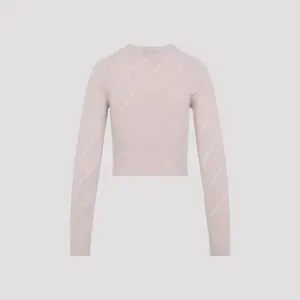 Prada Cropped Crewneck Jumper - Pink