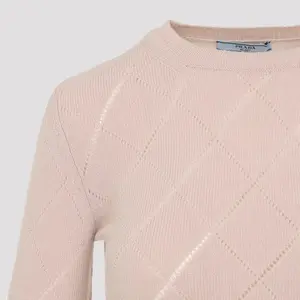 Prada Cropped Crewneck Jumper - Pink