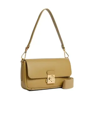 COCCINELLE C-me Lock Medium Shoulder Bag - Nude