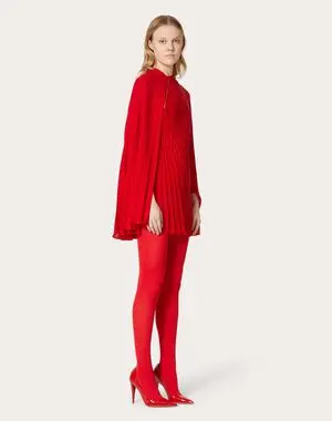 Valentino Garavani Crewneck Dress With Cape-effect Detail
