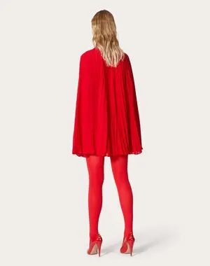 Valentino Garavani Crewneck Dress With Cape-effect Detail