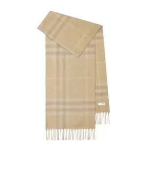 Burberry Checked Fringed Edge Scarf - Linen Mixed Color