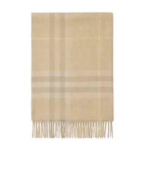 Burberry Checked Fringed Edge Scarf - Linen Mixed Color