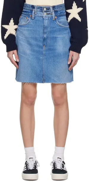 RE/DONE Double Waisted Denim Skirt