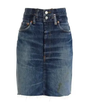 RE/DONE Double Waisted Denim Skirt