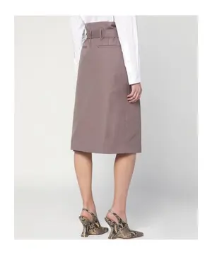 Dries Van Noten Belted High-waist Skirt With Front Slit