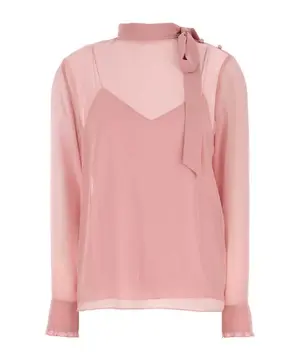 Gucci Georgette Tie-detailed Long Sleeve Top