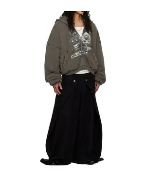 LU'U DAN Maxi Belt Loop Jeans - Black