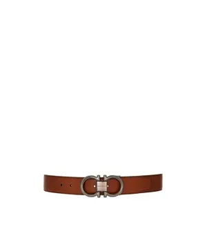 FERRAGAMO Double-sided Gancini Belt - Brown