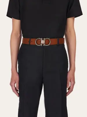 FERRAGAMO Double-sided Gancini Belt - Brown
