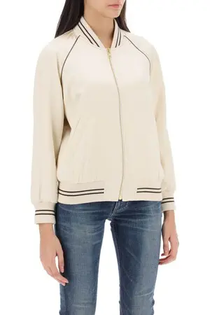 Celine Souvenir Teddy Jacket In Flowing Satin