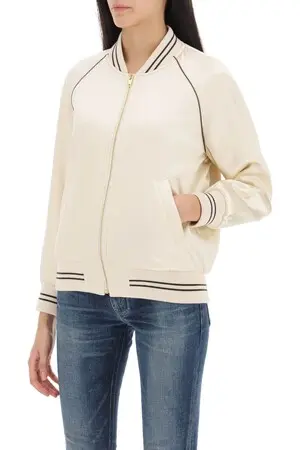 Celine Souvenir Teddy Jacket In Flowing Satin