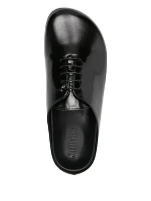 Jacquemus Lace-up Flat Mules - Black