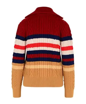 Maison Kitsuné Striped Zipped Knit Cardigan - No