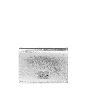 GANNI Wallet With Logo - Silver