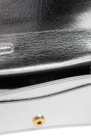 GANNI Wallet With Logo - Silver