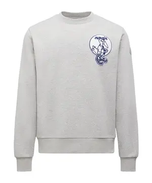 Moncler Mascot Patch Crewneck Sweatshirt - Grey