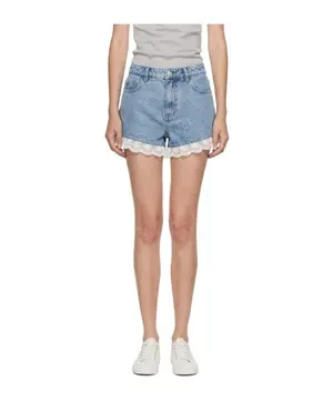 Marissa Chiara Denim Shorts With Lace Trim