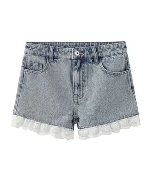 Marissa Chiara Denim Shorts With Lace Trim