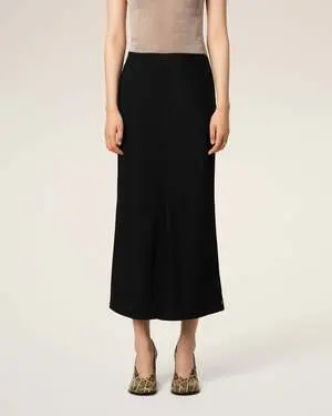 AMI Paris Straight Midi Skirt - Black