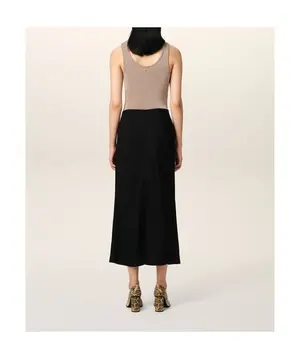 AMI Paris Straight Midi Skirt - Black