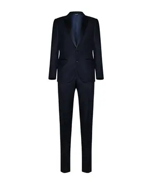 Dolce & Gabbana Dolce Gabbana Single-breasted Pressed Crease Tailored Suit - Black