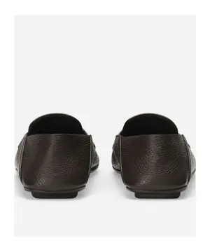 Dolce & Gabbana Logo Embossed Round Toe Loafers - Black