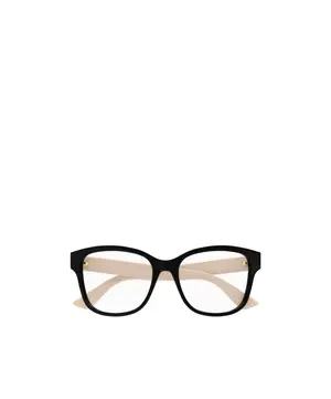 Gucci Rectangle Frame Eyeglasses - Black/beige
