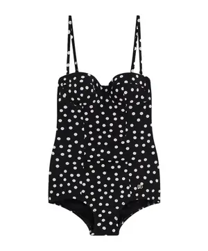 Dolce & Gabbana Polka Dot One-piece Swimsuit - Black