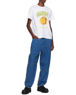 GANNI Logo-print Graphic T-shirt - White