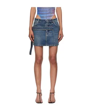 JEAN PAUL GAULTIER Low-waisted Strap Denim Skirt