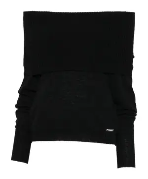 Pinko Off-the-shoulder Sweater With Ribbed Details
