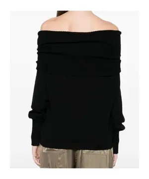 Pinko Off-the-shoulder Sweater With Ribbed Details