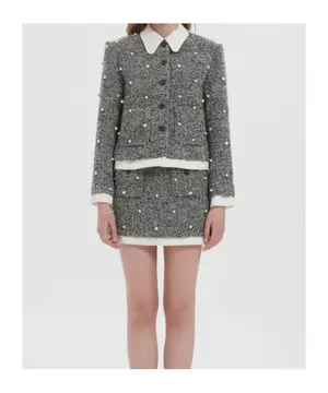 Marissa Chiara Embellished Pearl Button-front Jacket