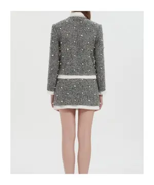 Marissa Chiara Embellished Pearl Button-front Jacket