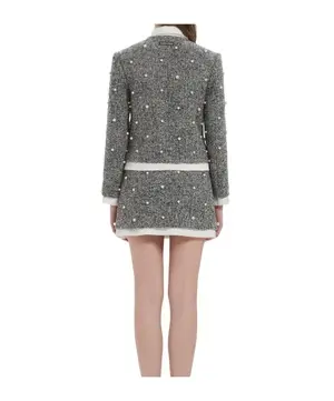 Marissa Chiara Embellished Pearl Button-front Jacket