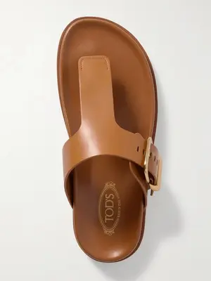 TOD'S Buckled Leather Sandals - Tan