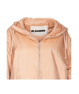 JIL SANDER Zip-up Hooded Padded Jacket - Nude