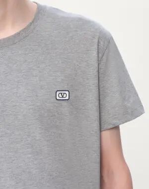Valentino Garavani Logo Patch Crewneck T-shirt - Gray