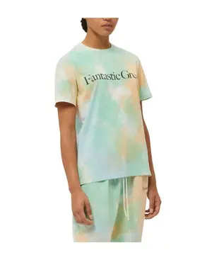 MSGM Tie-dye Logo Crewneck T-shirt