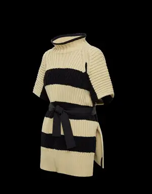 Moncler Striped Cape With Belt
