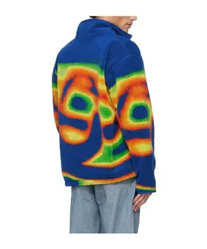 Casablanca All-over Print Half-zip Long Sleeve Casual Jacket