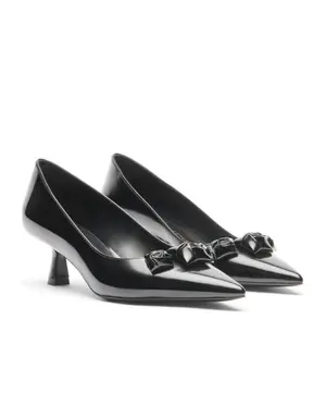 STUART WEITZMAN Pointed Toe High Heel Pumps With Rose Detailing