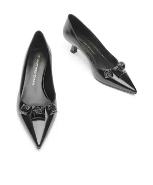 STUART WEITZMAN Pointed Toe High Heel Pumps With Rose Detailing