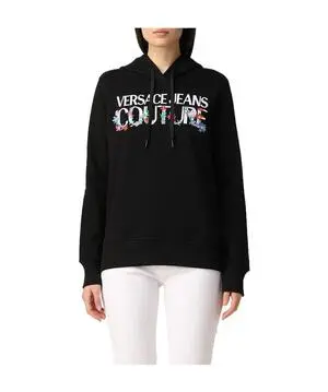 Versace Floral Embroidered Cotton Hoodie