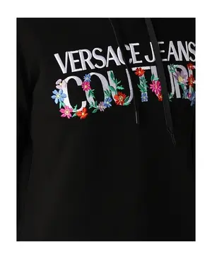 Versace Floral Embroidered Cotton Hoodie