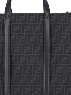 Fendi Ff Motif Jacquard Shopper Bag - Brown