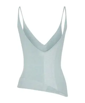 Fendi Asymmetrical Hem Ribbed-knit Top